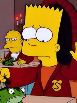 bart simpson eats frog