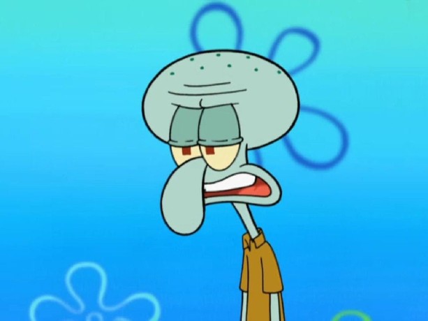 spongebob sweating face