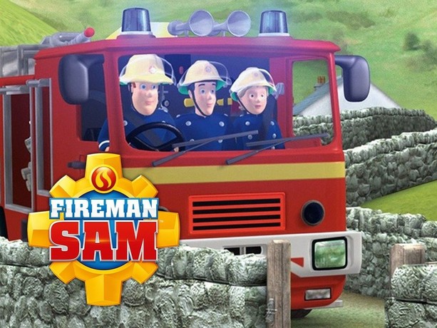 cartoon fireman sam fire engine