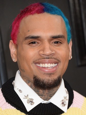 Chris Brown Blue Hair Vma
